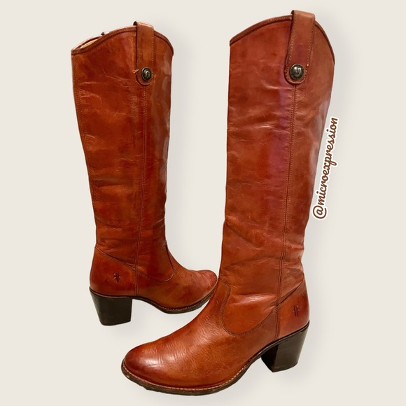 Frye | Shoes | Frye Jackie Button Tall Brown Leather Heeled Boot | Poshmark